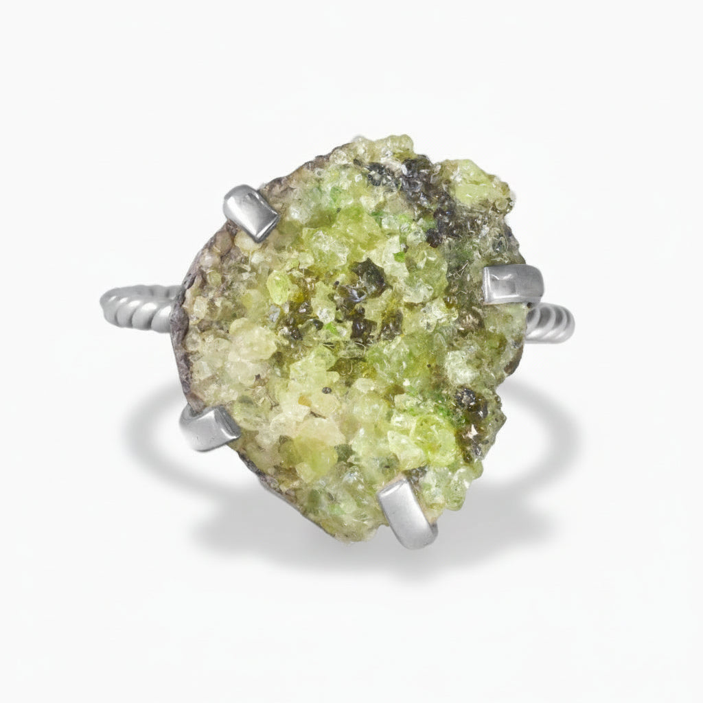 Sterling Silver Peridot Ring | Crystal Rings by Made In Earth - Made In ...