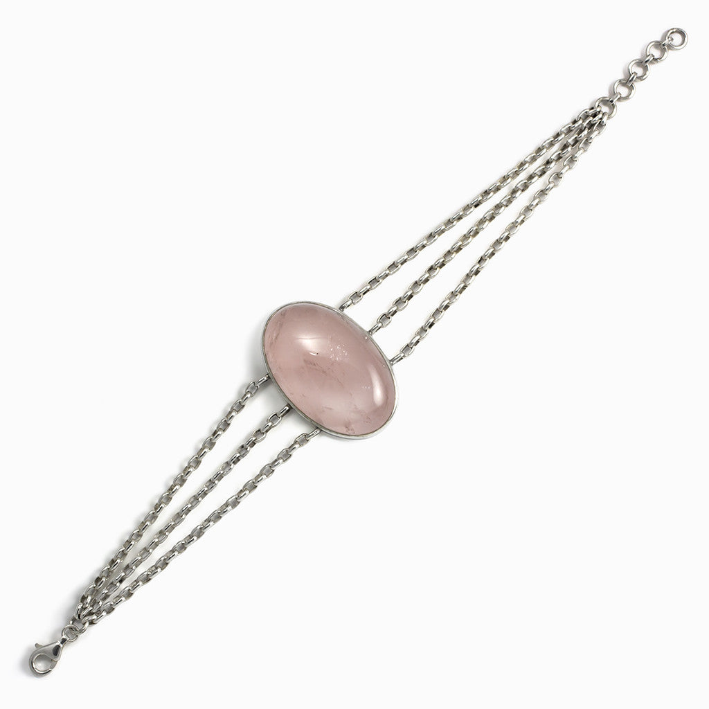 Sterling Silver Rose Quartz Bracelets | Made In Earth US